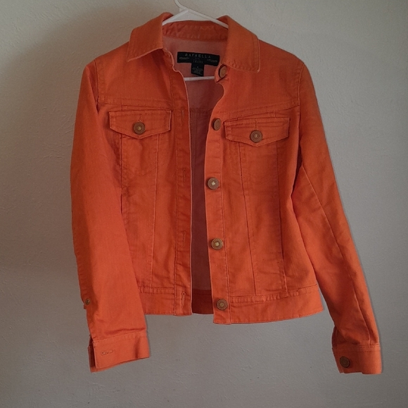 Rafaella Jeans | Jackets & Coats | Orange Denim Jacket | Poshmark